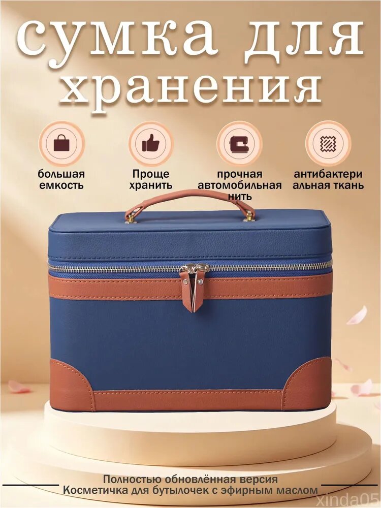 Магия воска Органайзер для мелочей и косметики 28x19x15 см 1 шт искусственная кожа темно-синий