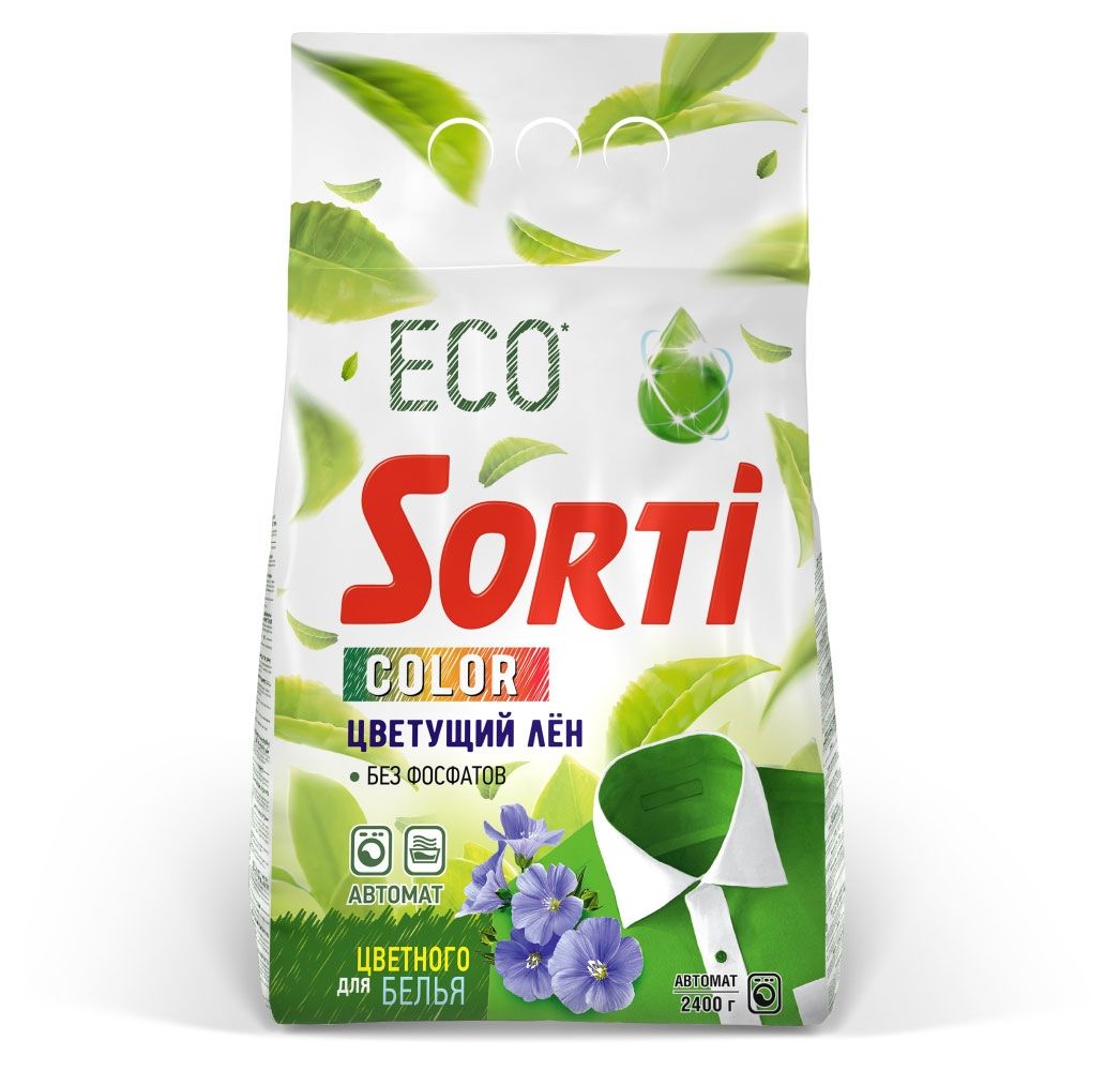 Стиральный порошок Sorti Color Цветущий лен Автомат, 2,4 кг