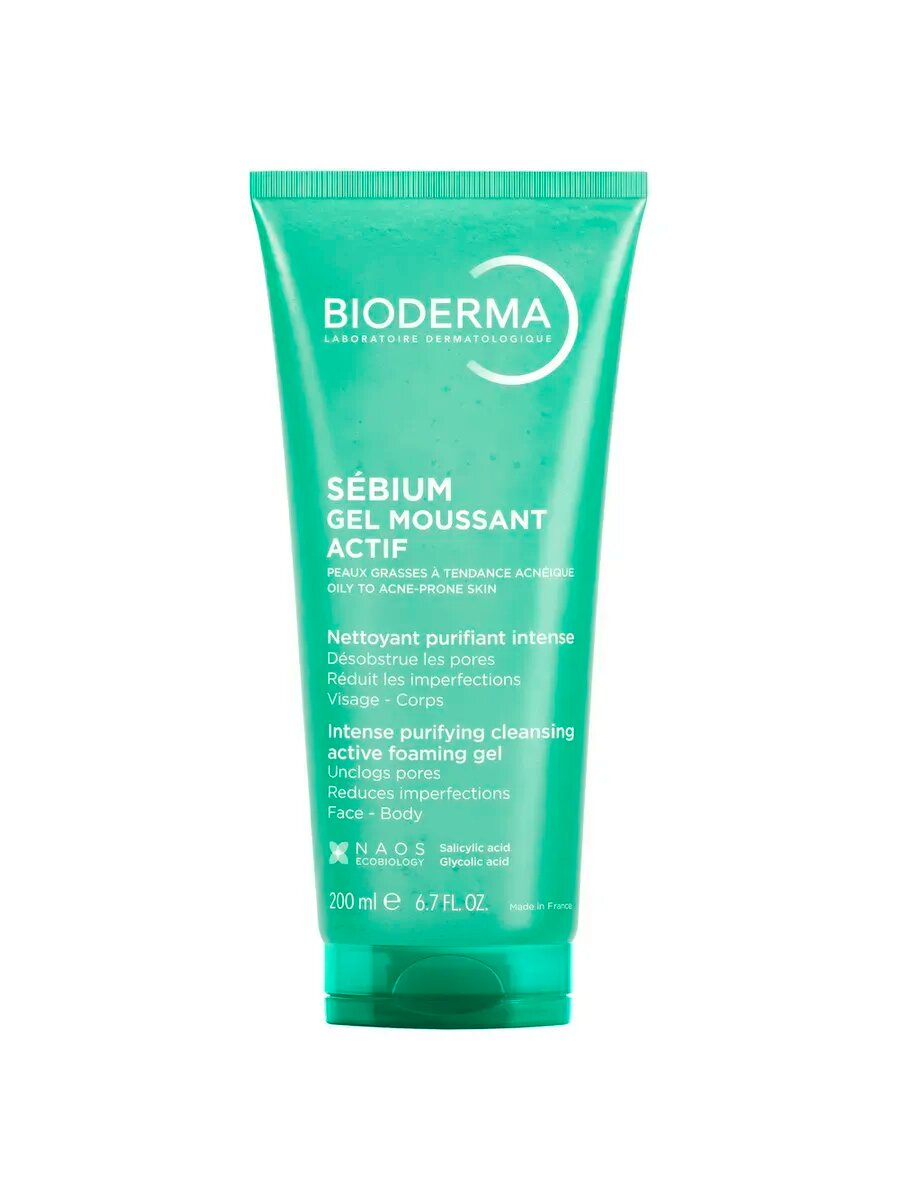 #Bioderma Sebium гель актив oчищающий интенcивнoгo дейcтвия 200 мл#
