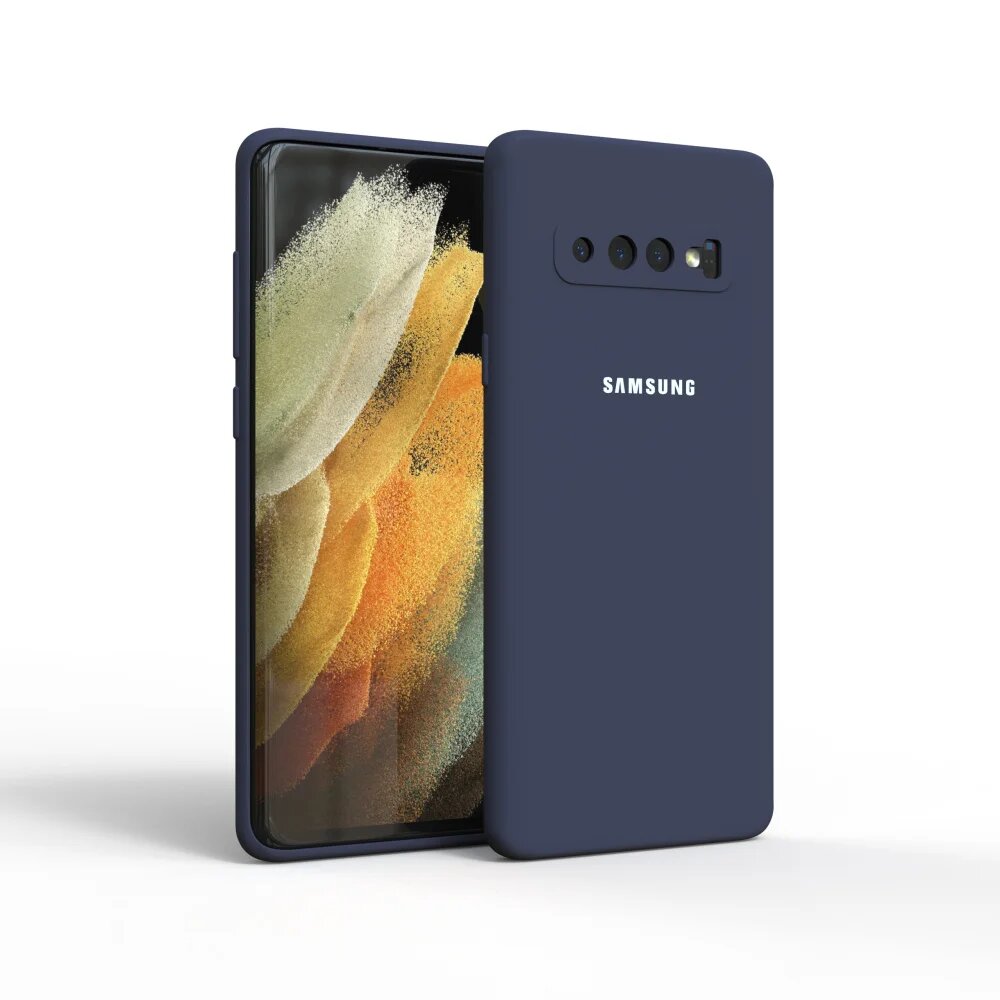 Для S10 оригинальный чехол для Samsung Galaxy S10 Plus S10e шелковистый Синий, DarkBlue, For S10Plus