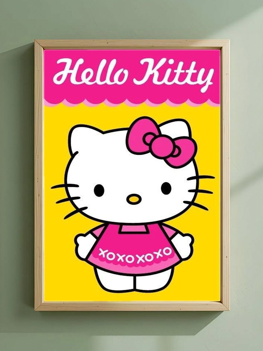 Постер, плакат на стену "Hello Kitty / Хеллоу Китти" 42 см х 29,7 см (А3), Без Рамы