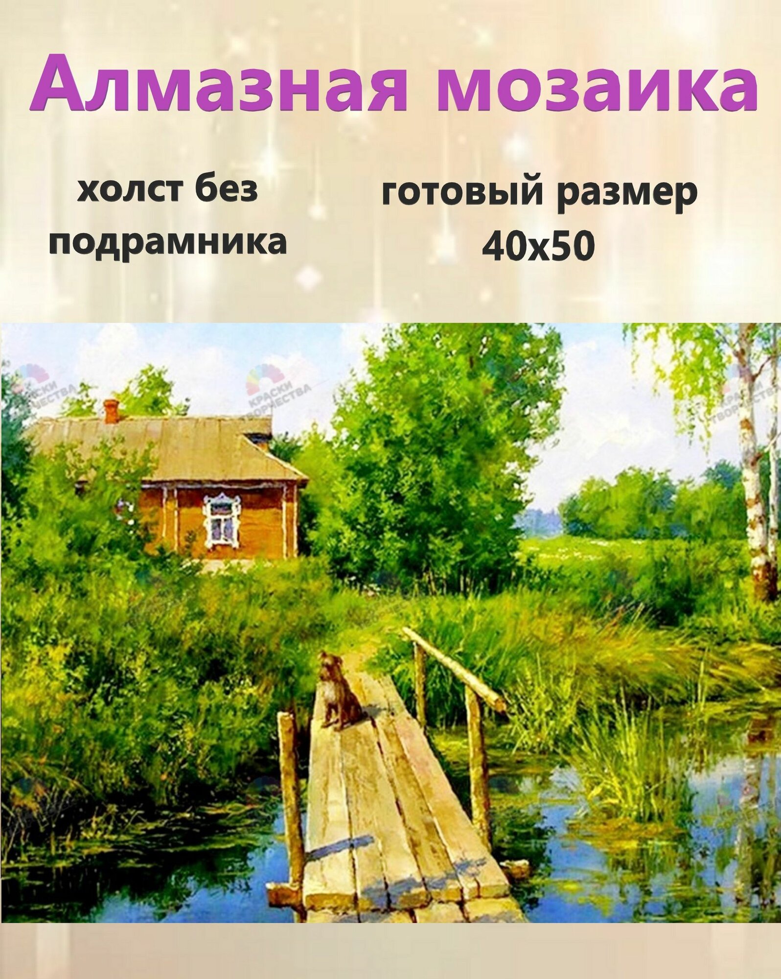 Алмазная мозаика без подрамника 40х50. Ожидание