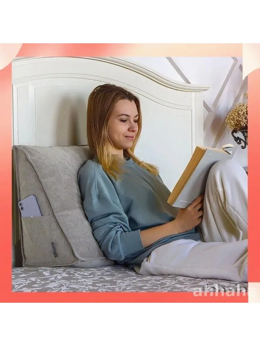 Подушка-валик 77.5x117.5 см, ангора, анатомическая, серебристая, с эффектом памяти