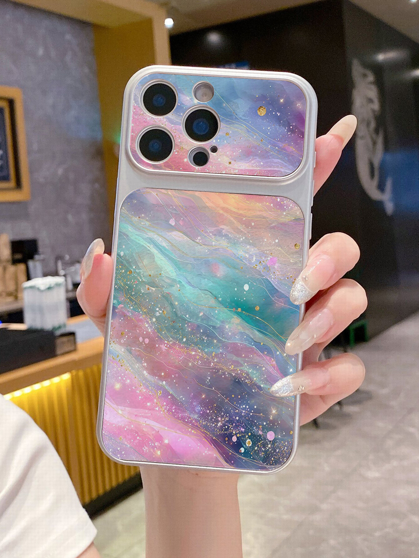 Чехол для iPhone 14 Pro(айфон 14 Про) из двух частей из искусственной кожи, в полоску Zibra и градиентного цвета, мягкая обложка