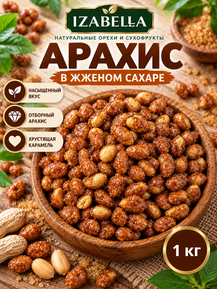 Арахис в жженом сахаре жареный 1кг