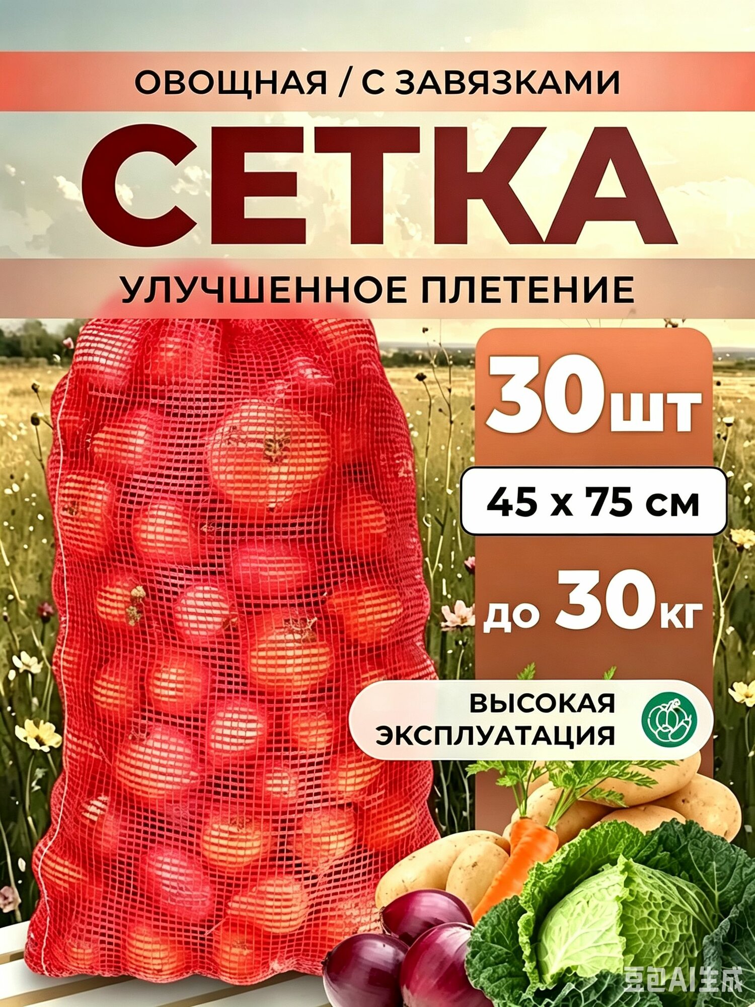 Пакет для продуктов 45x75 см, 30 шт