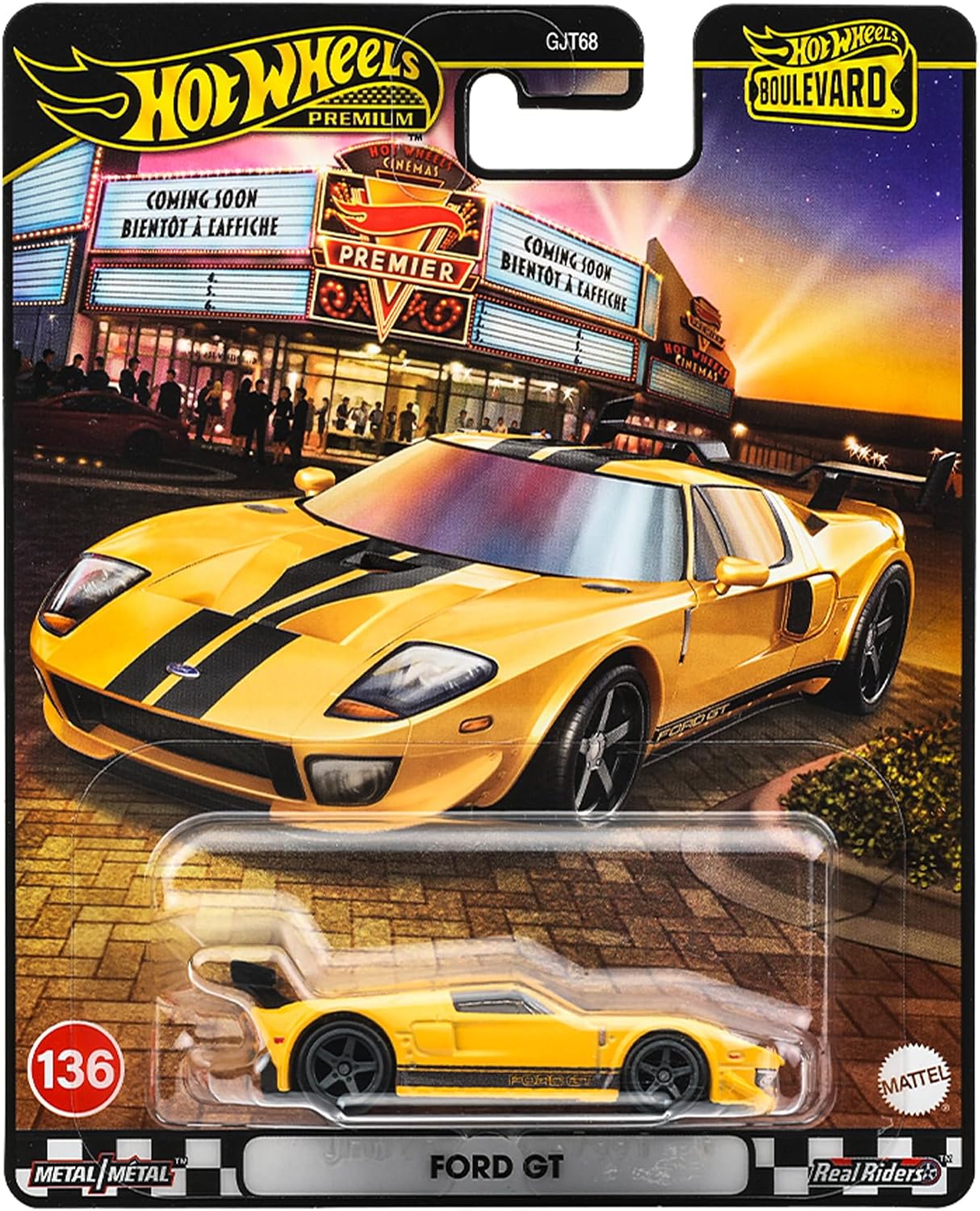 Hot Wheels Ford GT Speed Yellow Clearcoat (коллекция Boulevard 2025, №136) - коллекционная Premium машинка