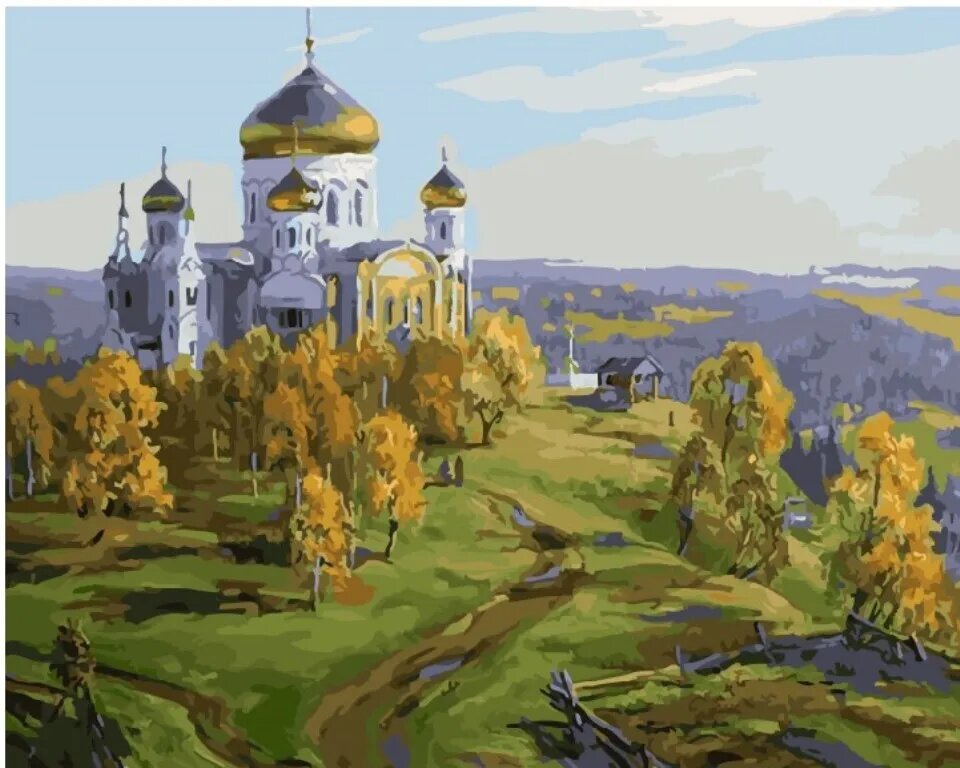 Картина по номерам 40x50 Белогорский монастырь Холст на подрамнике
