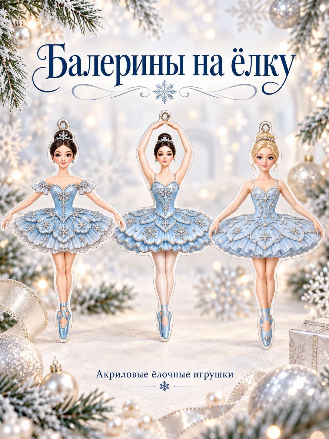 Ёлочные игрушки новогодние балерины