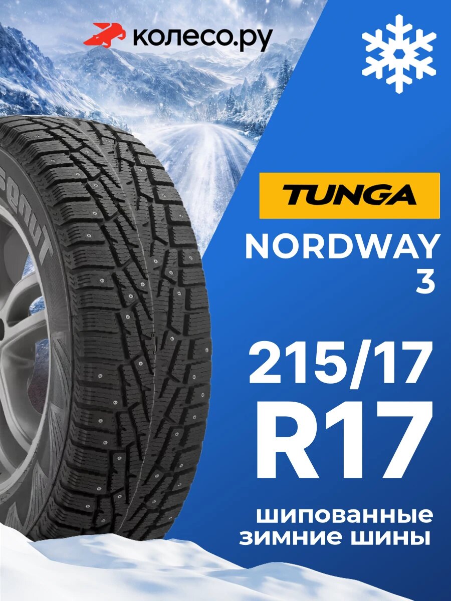 Шины зимние тунга NORDWAY 3 215/55 R17 98Q шипованная зимняя резина