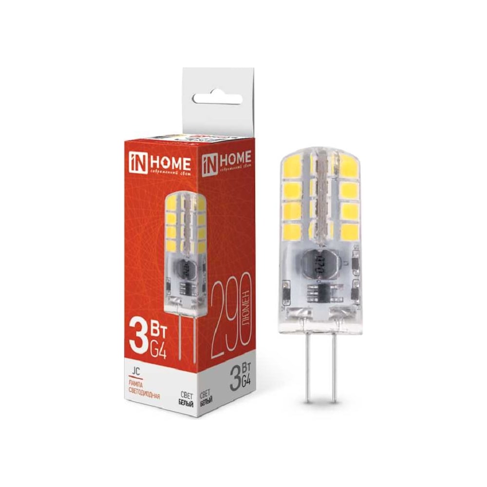 Светодиодная лампа IN HOME LED-JC 3Вт 12В G4 4000К 290Лм 4690612036021