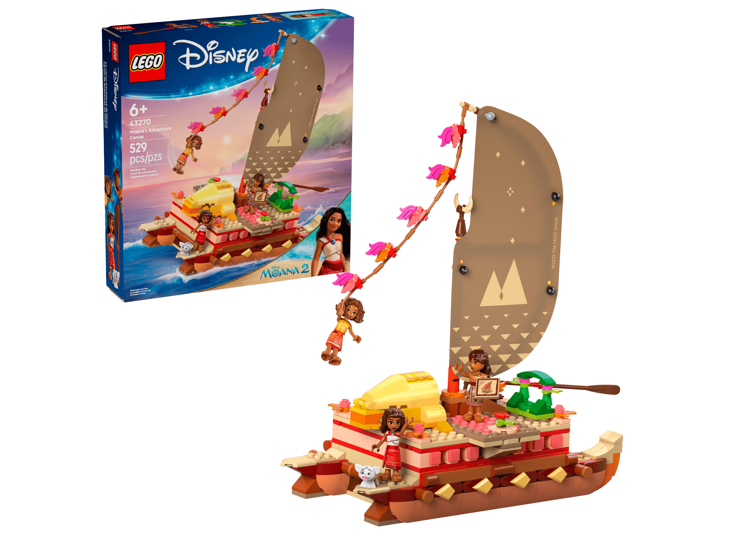 Конструктор LEGO Disney 43270 «Каноэ Моаны для приключений», 529 деталей, от 6 лет
