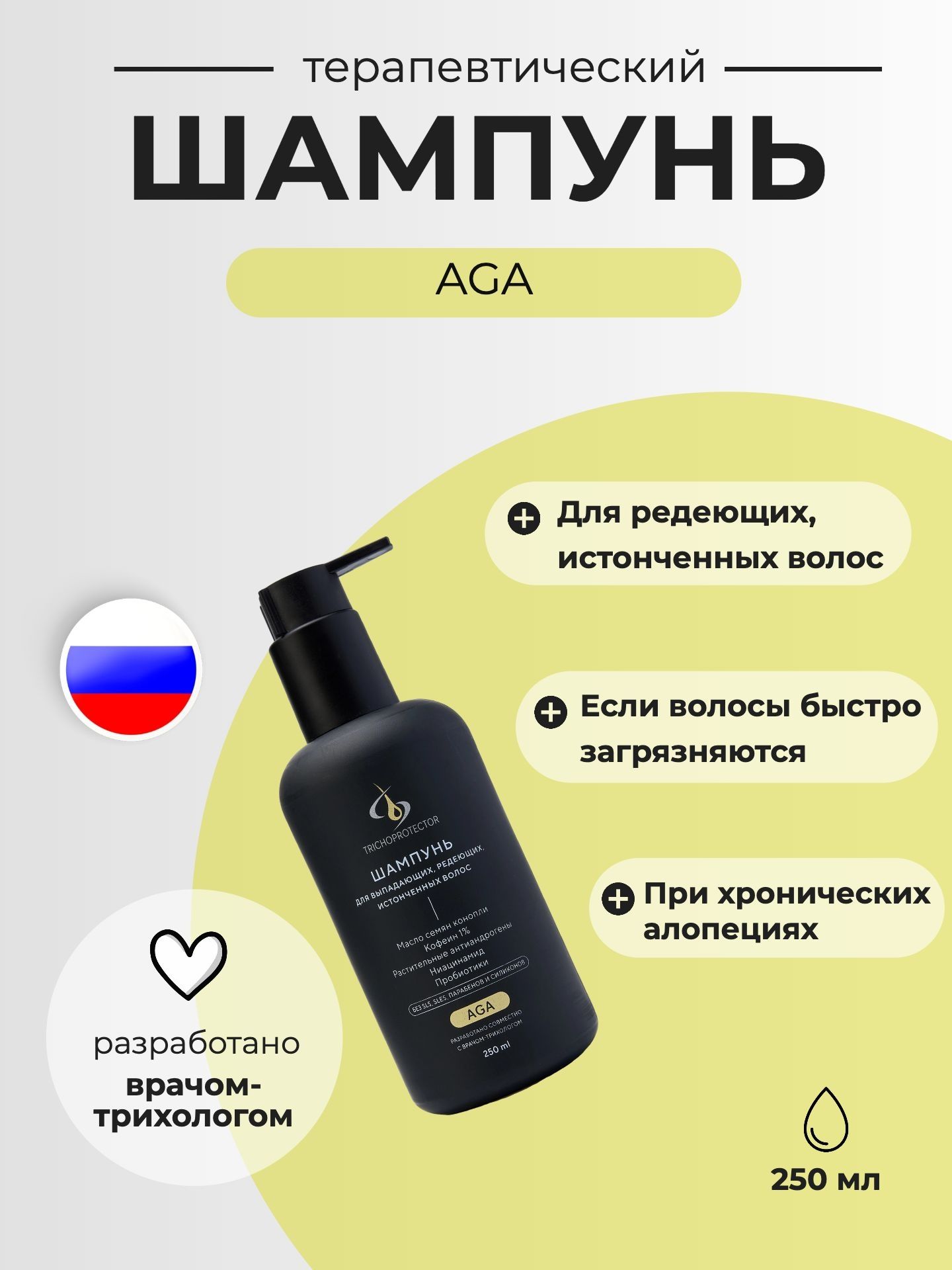 TRICHOPROTECTOR Шампунь для волос, 250 мл