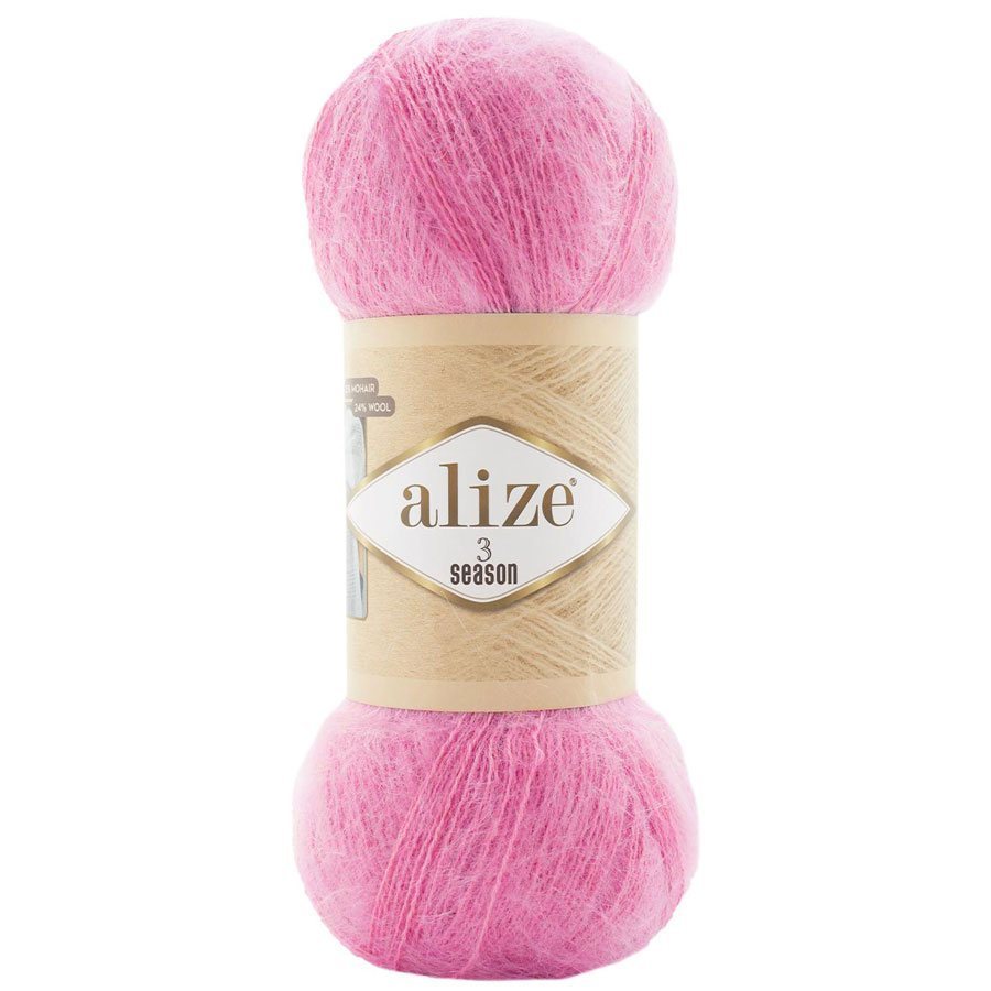 Пряжа Alize 3 SEASON 39 яр. розовый (5 мотков)