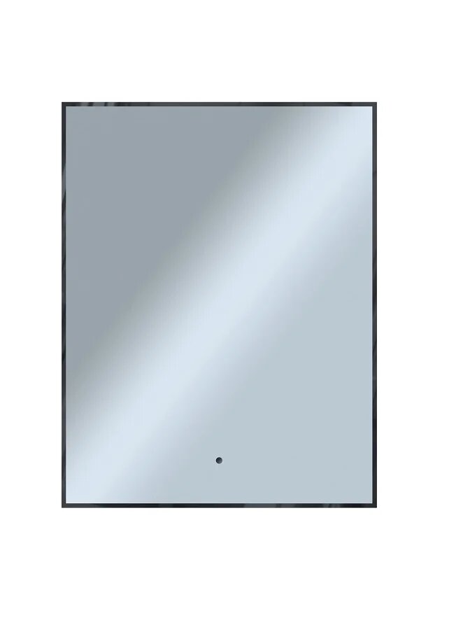 Зеркало 1MarKa Форма Классик (Shape Strict) 70x90 со светодиодной подсветкой, 70 см, черное, зеркало настенное в ванную, в современном стиле