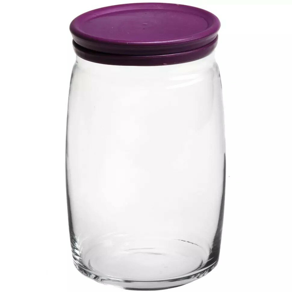 Банка для сыпучих продуктов 1,1 л, стекло, сиреневая крышка 43013 Purple SL CESNI 1071378
