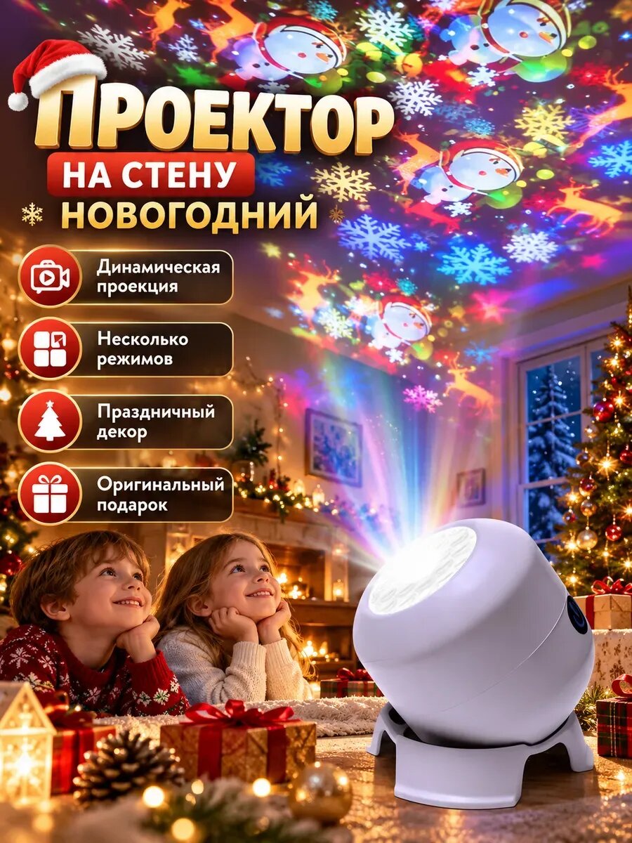Новогодний проектор в розетку елочка, новогодний проектор елка, новогодний проектор в розетку на потолок елочка