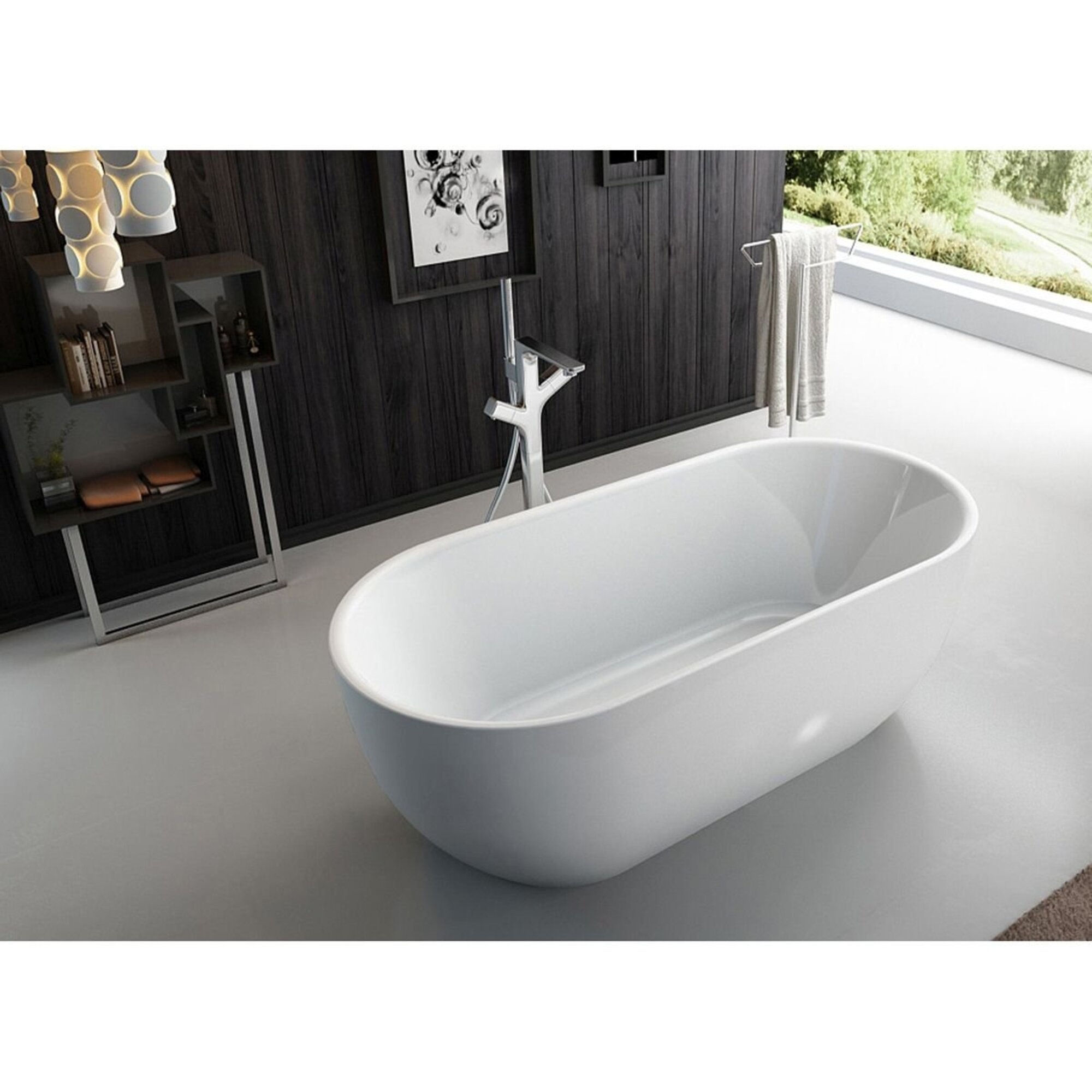 Акриловая ванна BelBagno BB70-1700-800, отдельностоящая, овальная