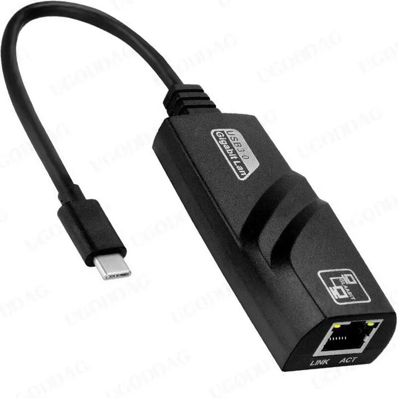 UGODDAG USB TypeC к RJ45 Ethernet адаптер 1000Mbps, Type-c