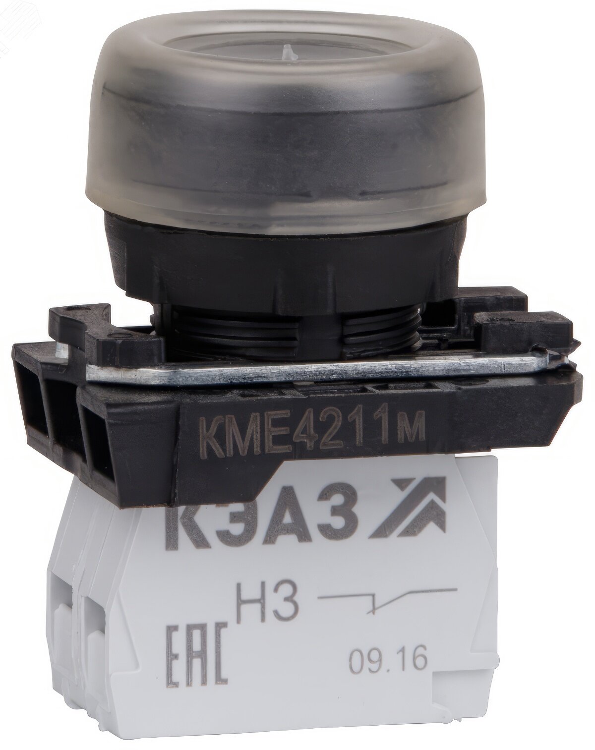 Кнопка КМЕ4211м-черный-1но+1нз-цилиндр-IP65-