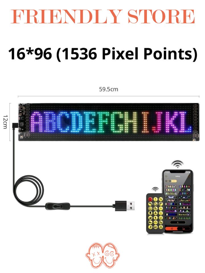 Светодиодная наклейка на авто гибкий экран (595*120mm RGB SMD) светодиодный led экран, информационное электронное табло, автознак на стекло, табличк