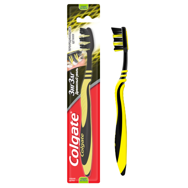 Colgate Зубная щетка Зигзаг Древесный уголь средняя 1 шт