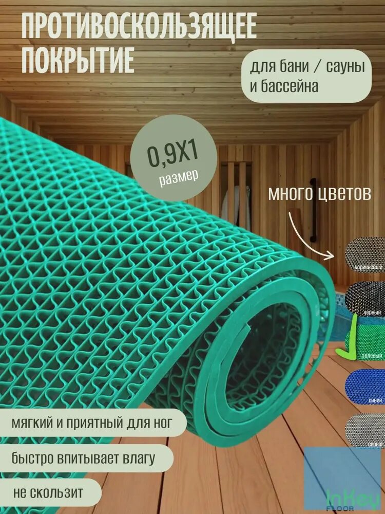 Коврик защитный 90x100 см зеленый