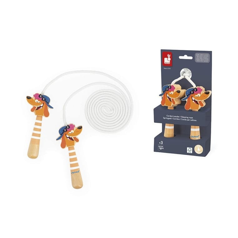 Скакалка Janod Applepop "Собачка", белый, 2 м