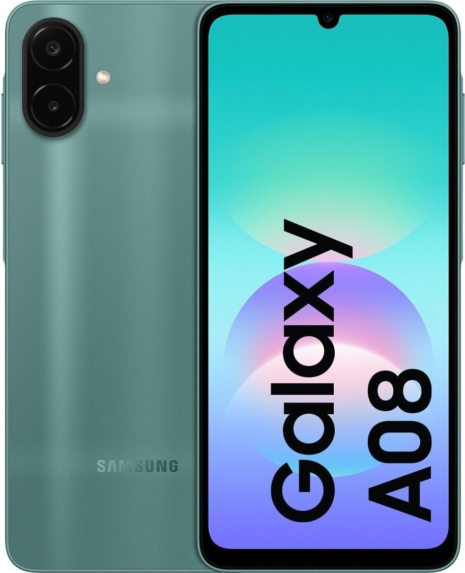 Смартфон 6.7" Samsung Galaxy A08 6/128 ГБ, Dual nano SIM, зелёный