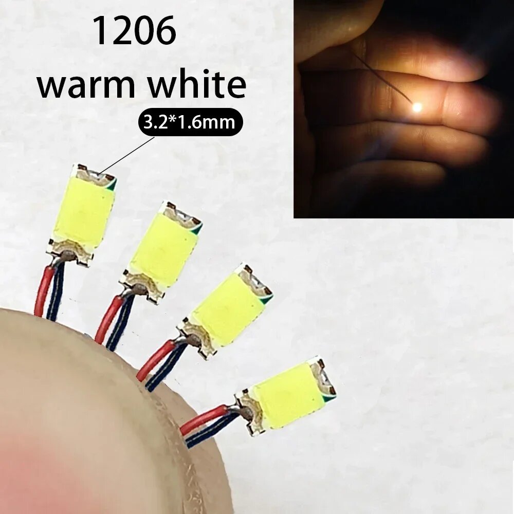 SMD LED-лампочки для моделей поездов MDWD 40 шт. Белый, 1206warm white