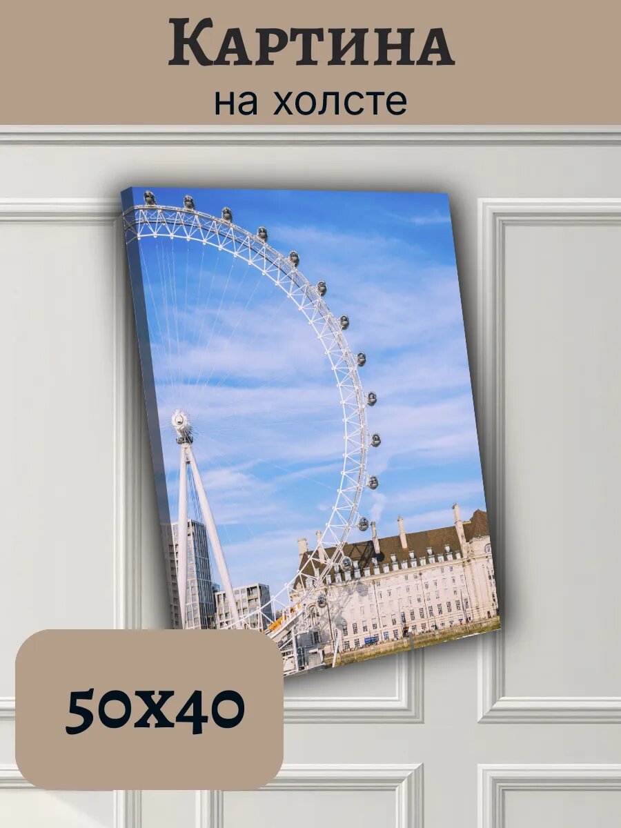 Картина Англия Лондон 40x50 london Eye панорама