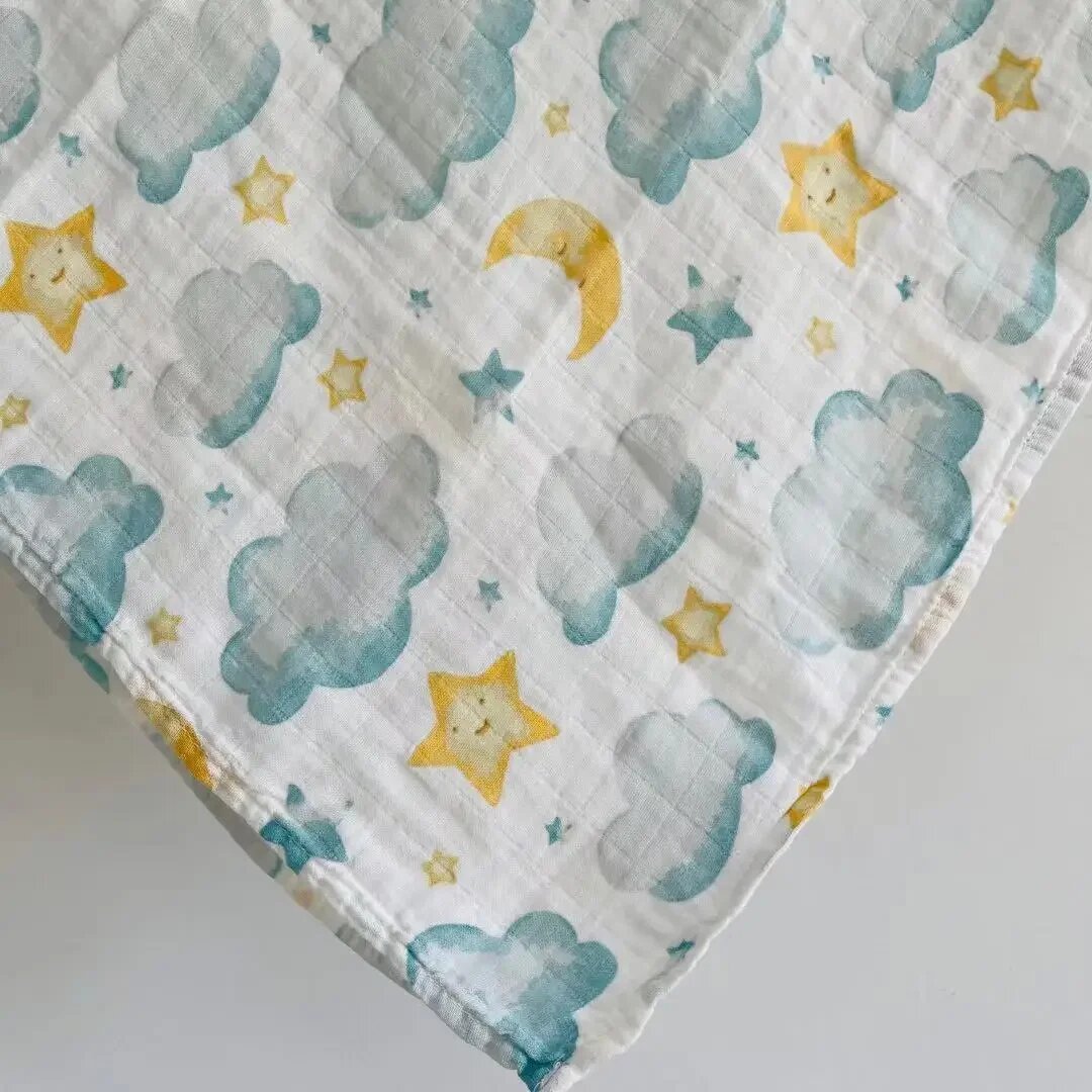 Детские муслиновые одеяла из хлопка и бамбука 60x60 см Cloud