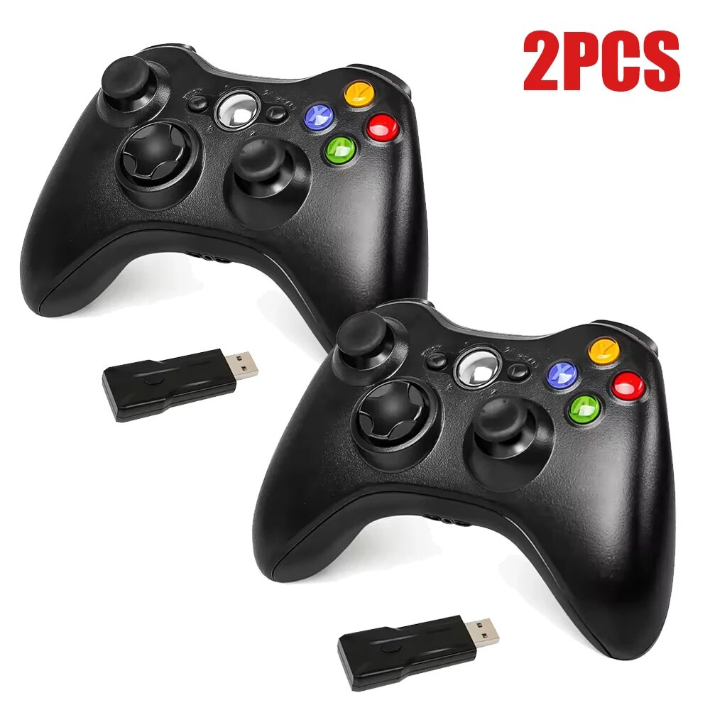 2шт. Беспроводной геймпад для Xbox 360/PC, черный
