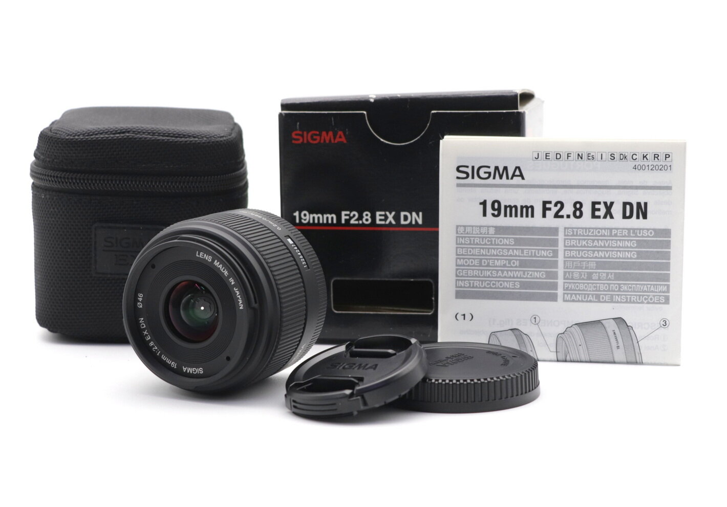 Sigma AF 19mm f/2.8 EX DN Sony E в упаковке