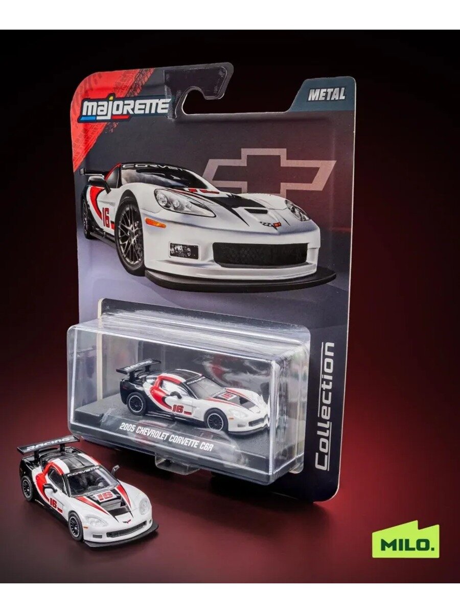 Масштабная модель автомобиля Majorette 1/64 Collection 2005 Chevrolet Corvette C6 R Alloy Car Model Collection Gift