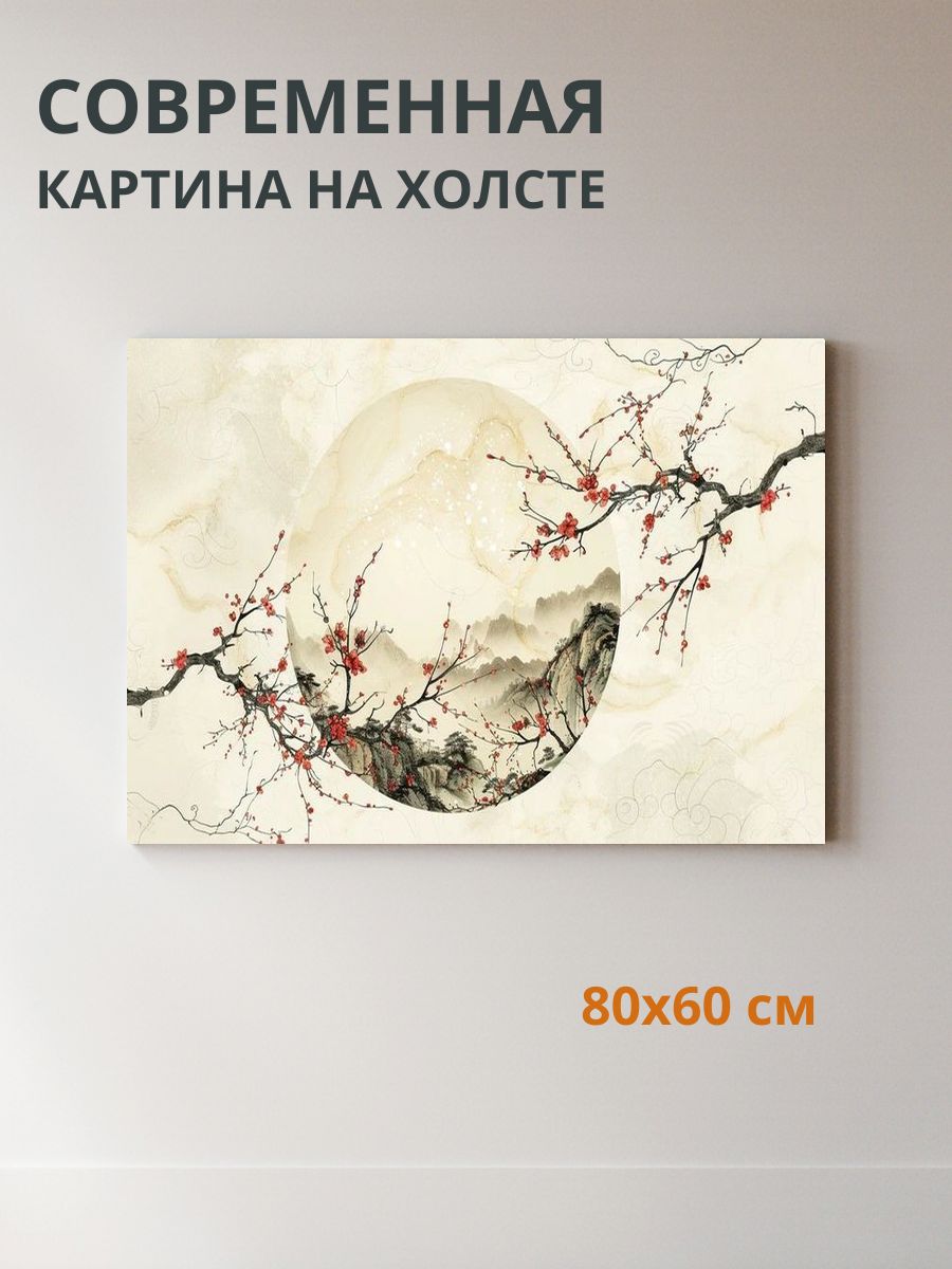 Картина на холсте Современный арт 80x60 см