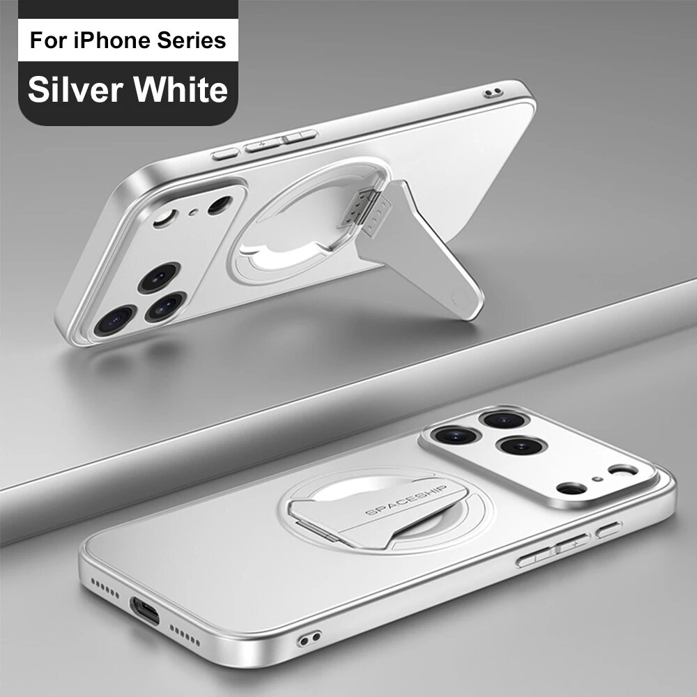 Беспроводной зарядный чехол с защитой объектива для Apple iPhone iPhone17 Pro, Белый, Silver White