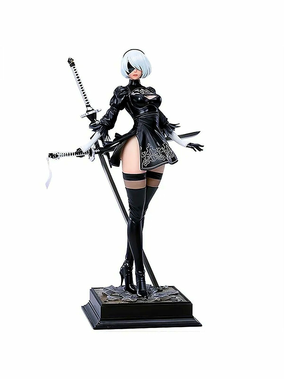 Фигурка Ниер: Автомата Еруха 9S 2B / 2B yorha,2B automata, No. 2 Type B NieR: Automata 2B figure Double knife Girl figure with platform model (28см) подарок для фаната