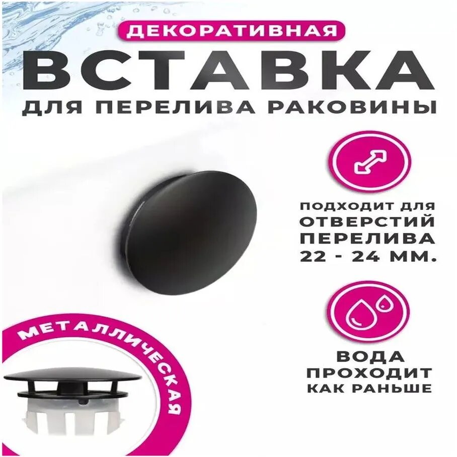 Заглушка для перелива раковины, декоративная