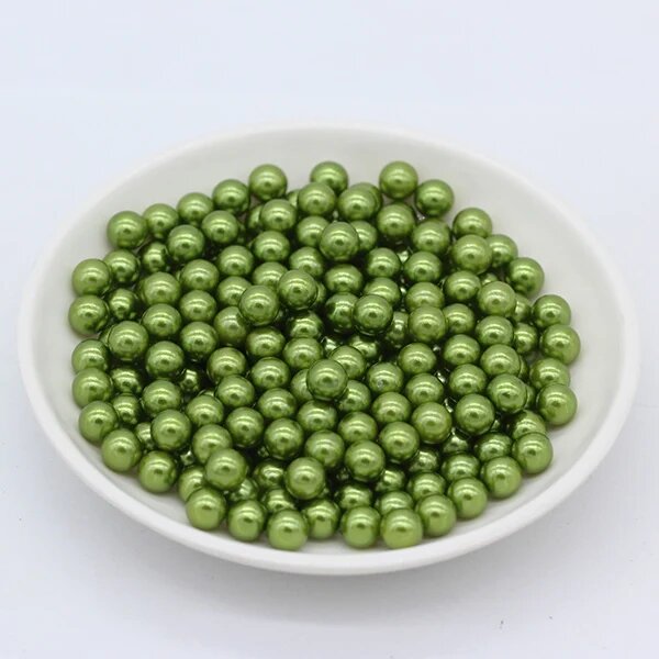 QiARSOYOO Круглые акриловые бусины без отверстий 3-8 мм Зеленый, 4mm 500pcs, dark green