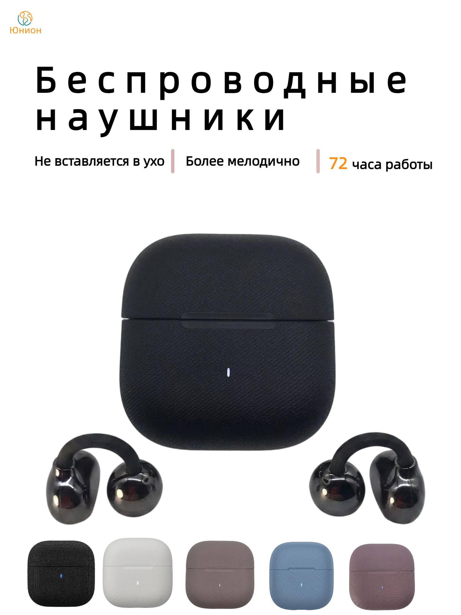 Наушники беспроводные для iPhone и Android сенсорное управление