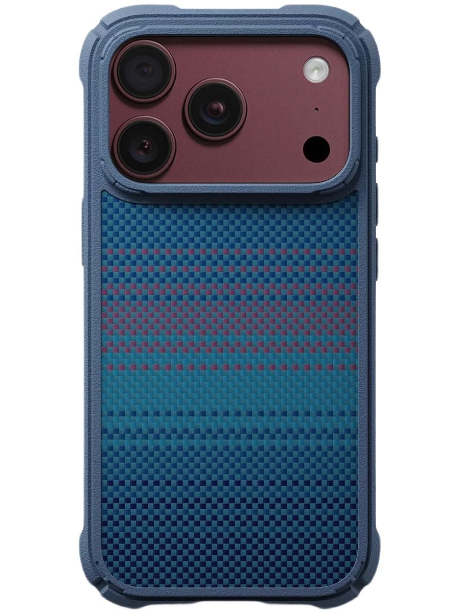 Противоударный чехол PITAKA (Moonrise 2.0) для iPhone 17/18 Pro, Pro Guard (Nights Midnight) Синий