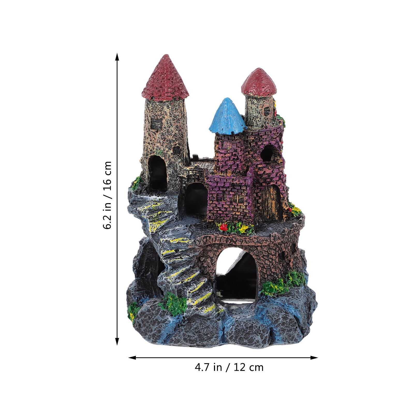 Замок Игровой Домик Для Аквариума 12X9X16Cm Оформление Террариума Укрытие Для Рыб