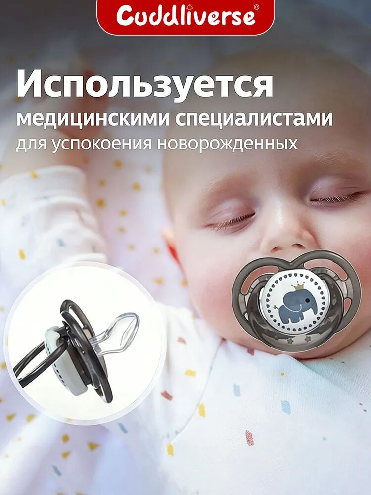 Детская соска-пустышка с уникальным дизайном Чёрный Слоненок нежный уход и стильная защита для малыша!