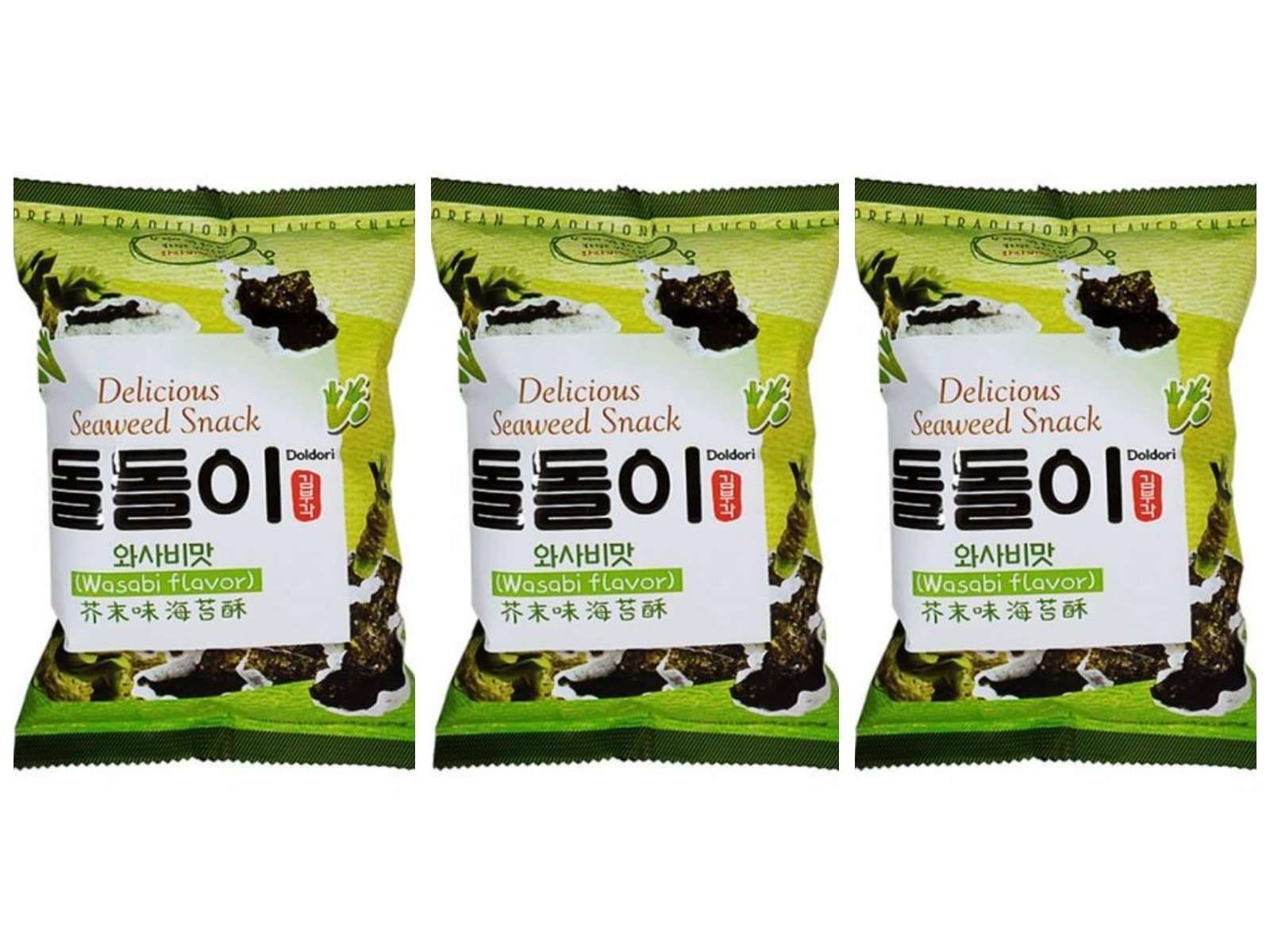 Doldori Снеки из морской капусты в кляре васаби, 30 г, 3 уп.