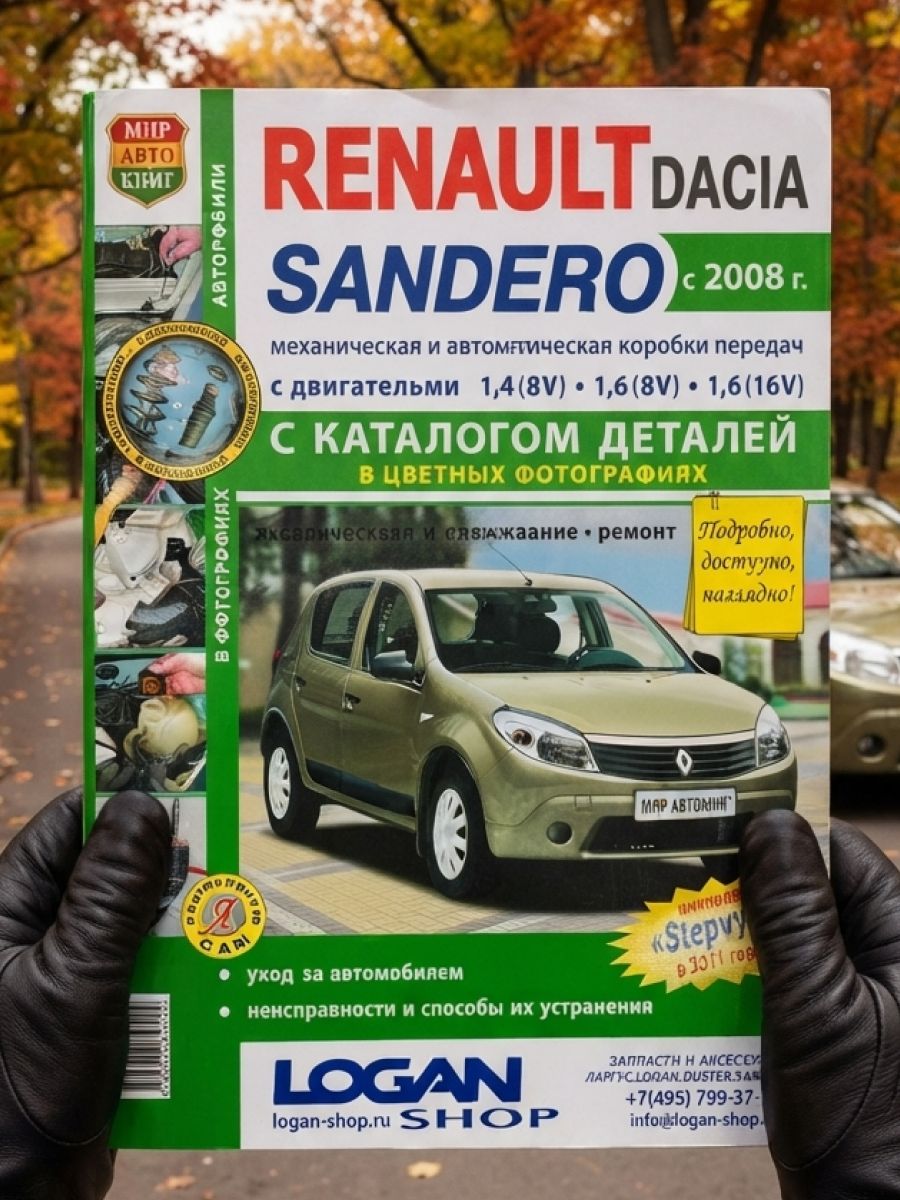 Книга Renault, Dacia Sandero c 2008 г, руководство по ремонту Рено, Дасиа Сандеро + каталог деталей