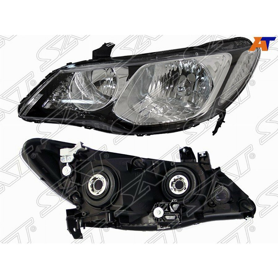 Фара Honda Civic 05-12 (Слева/ Галоген/ под электрокорректор/ 4D SED) от официального дистрибьютора, SAT, артикул ST2171159L