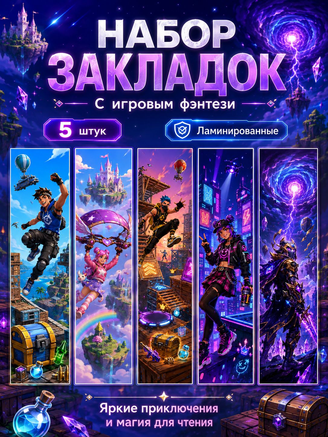 Набор закладок 5 шт. Фортнайт