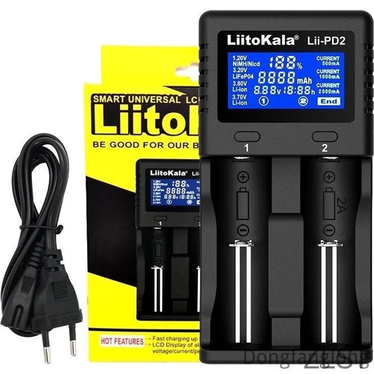Зарядное устройство LiitoKala Lii-PD2 с дисплеем для Li-ion, LiFePO4, Ni-MH аккумуляторов