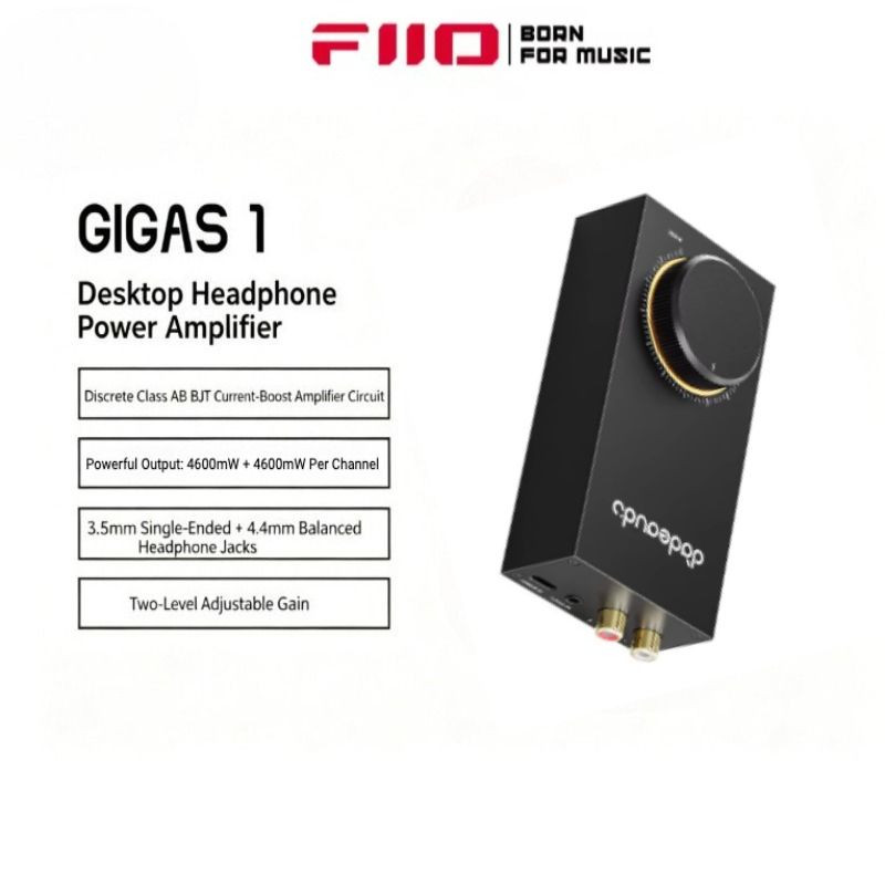 FiiO GIGAS1 Настольный Усилитель для наушников серии Giant с высокой выходной мощностью, совместимый с накладной гарнитурой JT7